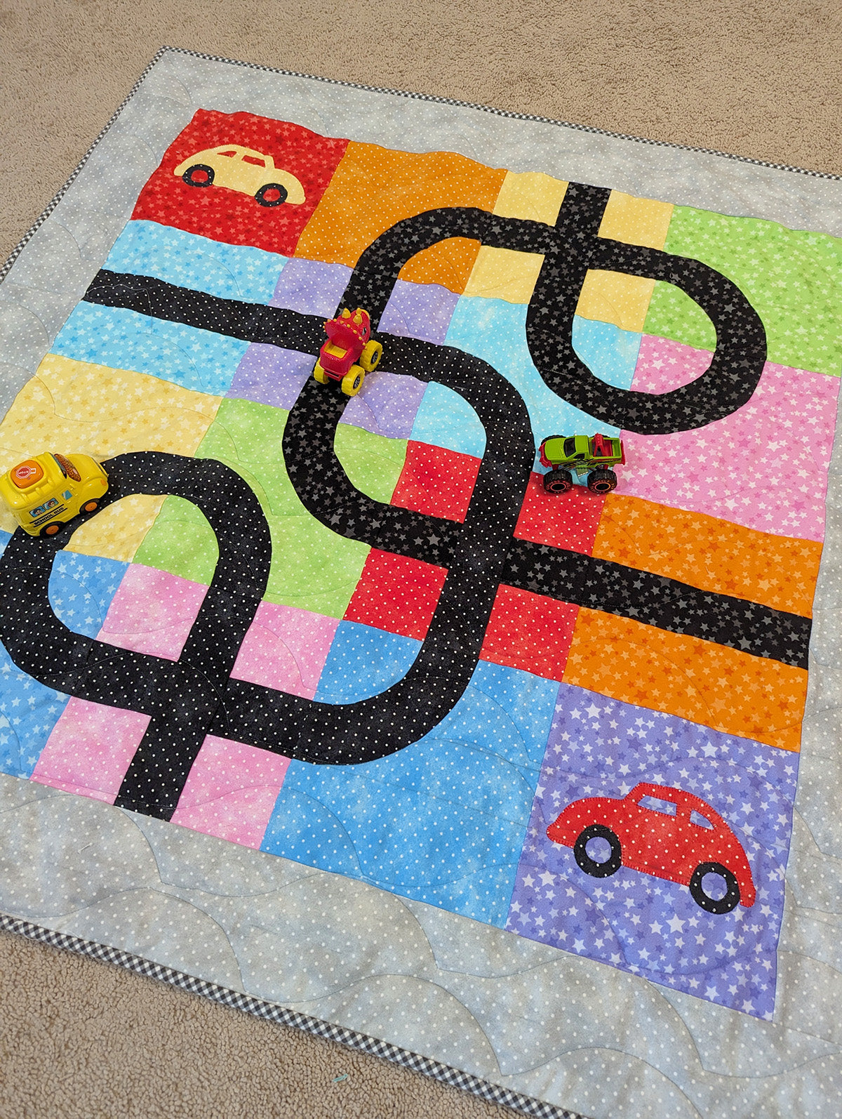 "Bumpy Roads Ahead" Playtime Quilted Mat – SewVeryEasy, Patterns and ...